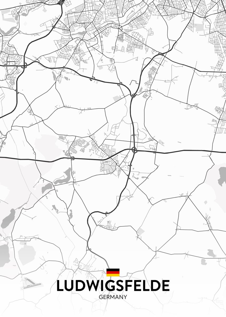 'Ludwigsfelde DE' Poster, picture, metal print, paint by IMR Designs ...