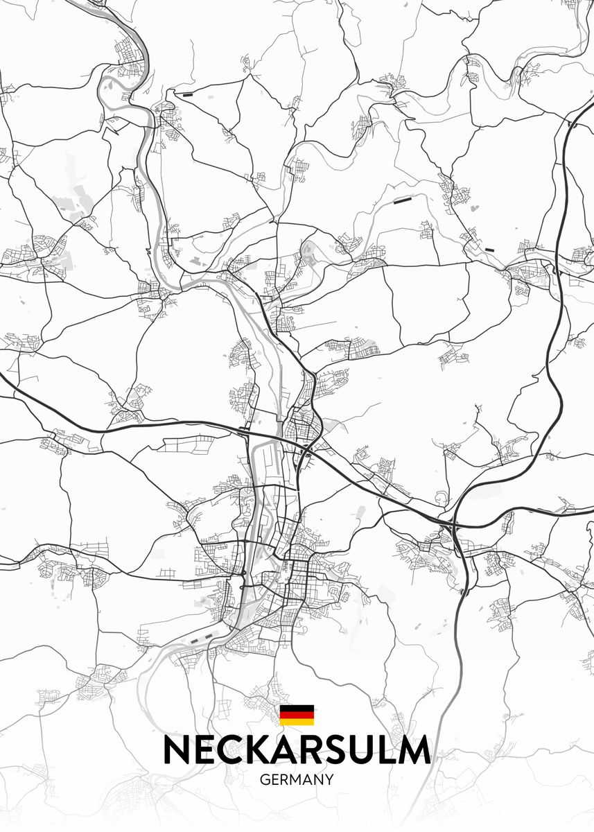 'Neckarsulm DE' Poster, picture, metal print, paint by IMR Designs ...