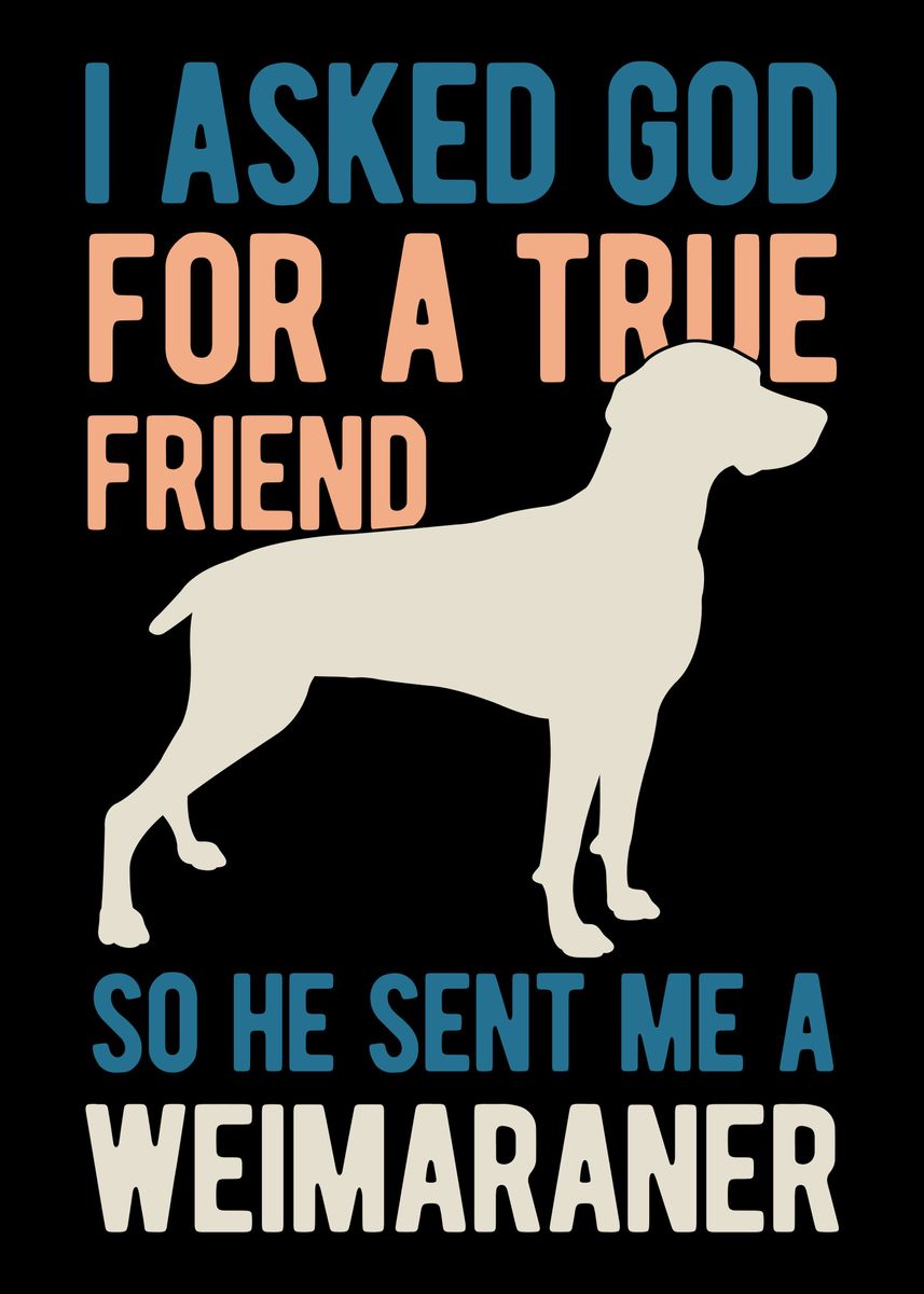 'Funny Weimaraner Dog' Poster, picture, metal print, paint by Visualz ...