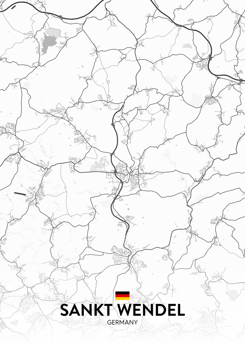 'Sankt Wendel DE' Poster, picture, metal print, paint by IMR Designs ...