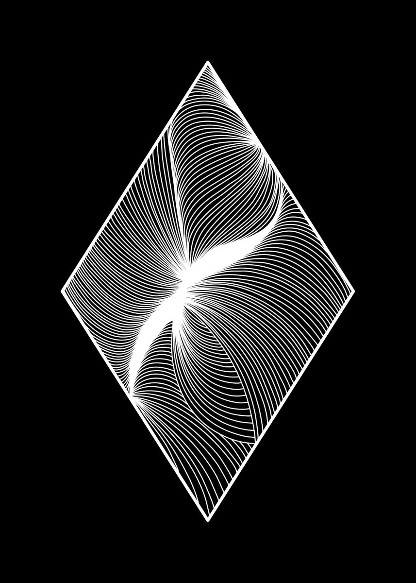 'Line Art Diamond 07' Poster, picture, metal print, paint by M by ...