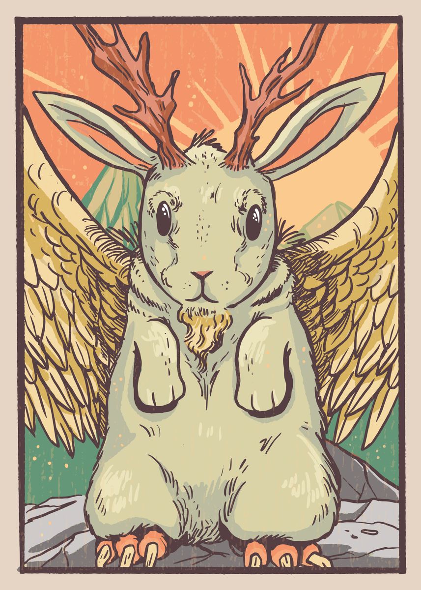 'Mythical rabbit creature' Poster, picture, metal print, paint by ...