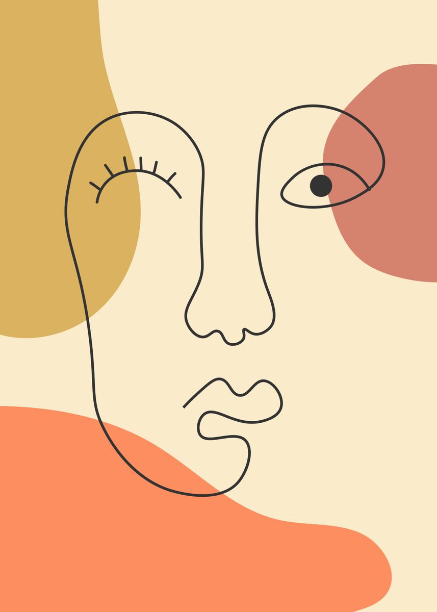 'geometric face line shapes' Poster by Human Shadow | Displate