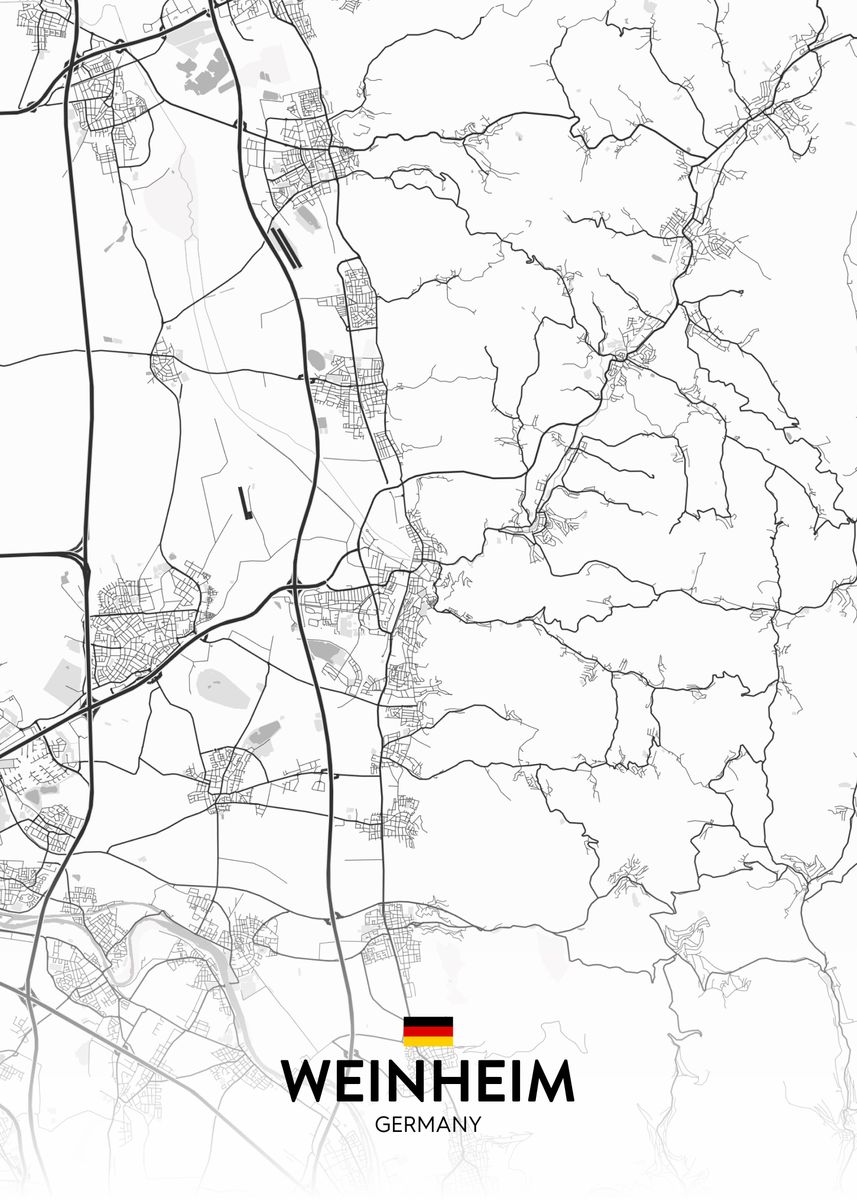 'Weinheim DE' Poster, picture, metal print, paint by IMR Designs | Displate