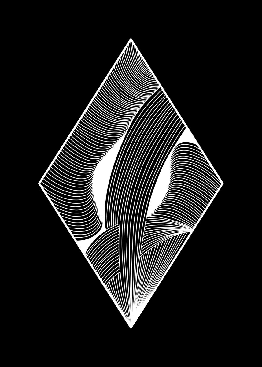 'Line Art Diamond 09' Poster, picture, metal print, paint by M by ...