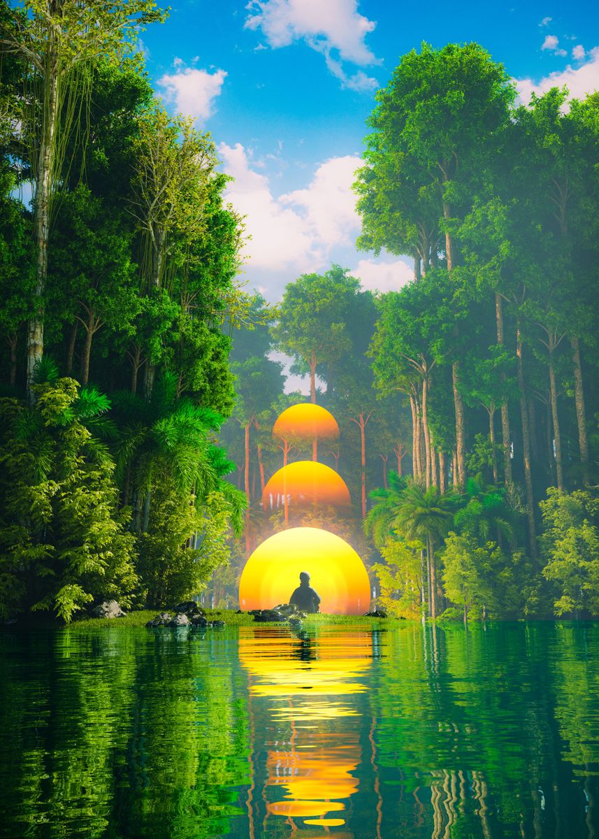 'Nisarga' Poster, picture, metal print, paint by Icosphere | Displate