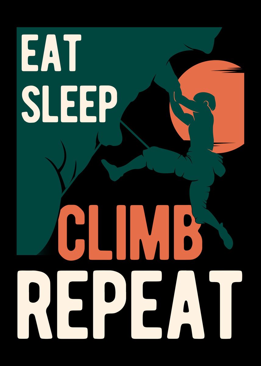 'Funny Rock Climbing' Poster by Visualz | Displate