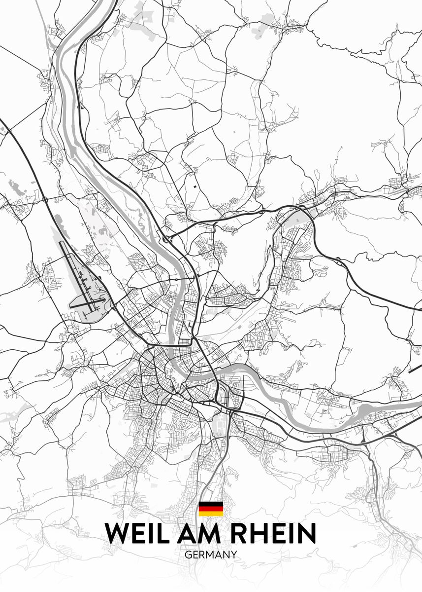 'Weil am Rhein DE' Poster, picture, metal print, paint by IMR Designs ...