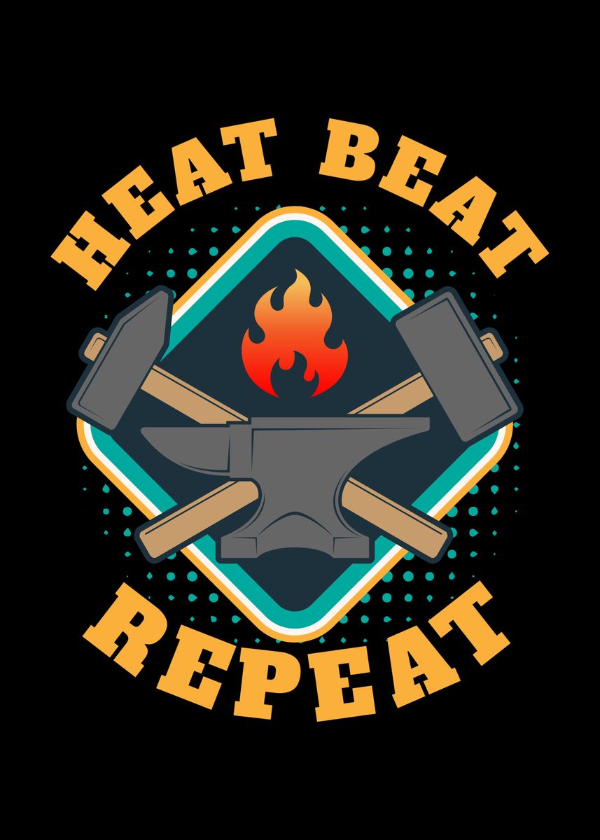 'Heat Beat Repeat' Poster by Mooon | Displate