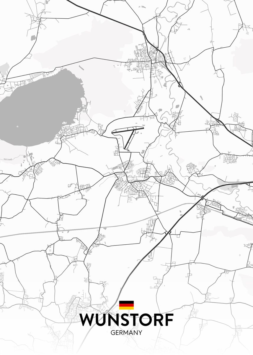 'Wunstorf DE' Poster, picture, metal print, paint by IMR Designs | Displate