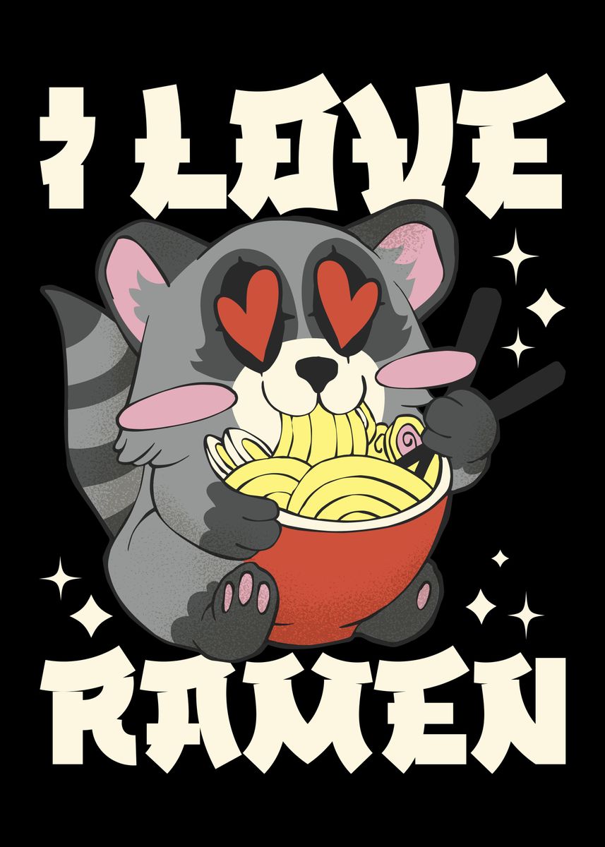 'I Love Ramen' Poster by CatRobot | Displate