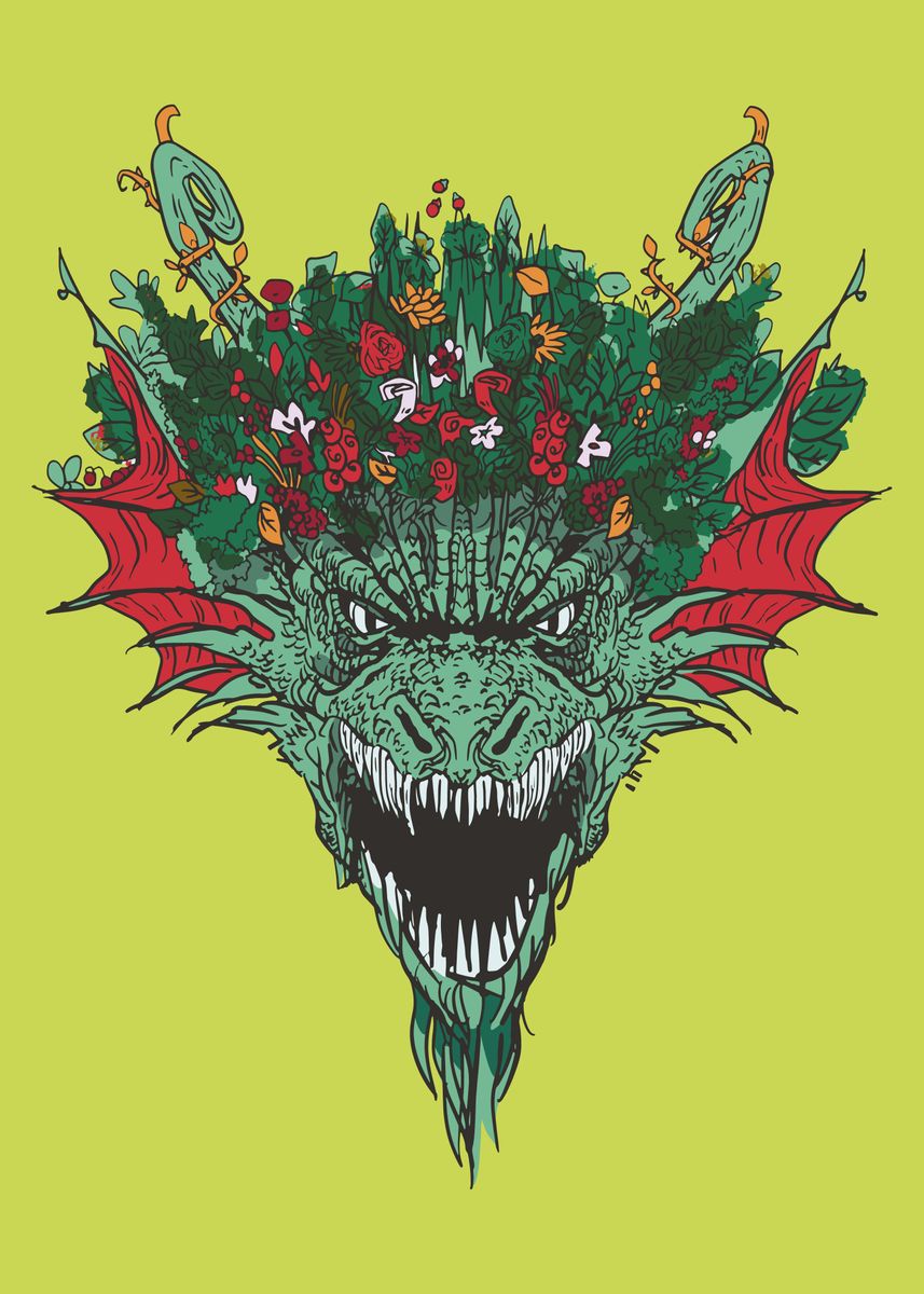 'Dragon wearing crown' Poster, picture, metal print, paint by ...