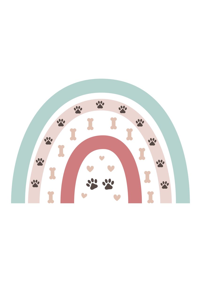 'Dog Owner Rainbow Gift' Poster, picture, metal print, paint by Phil ...