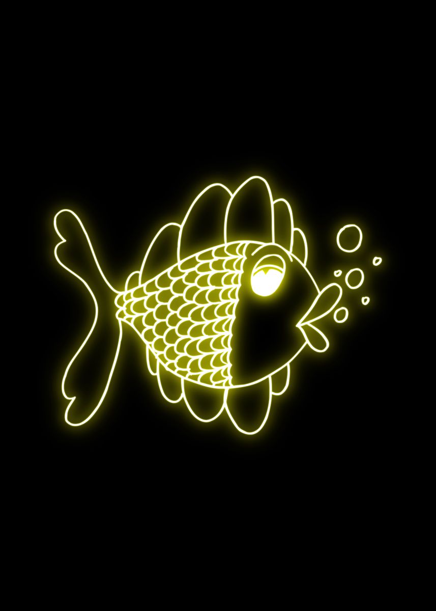 'fish Animals' Poster, picture, metal print, paint by Elain | Displate