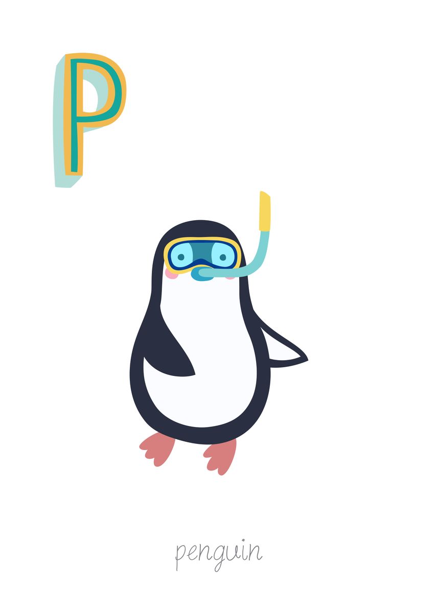 'Animal Alphabet P Penguin' Poster by dkDesign | Displate