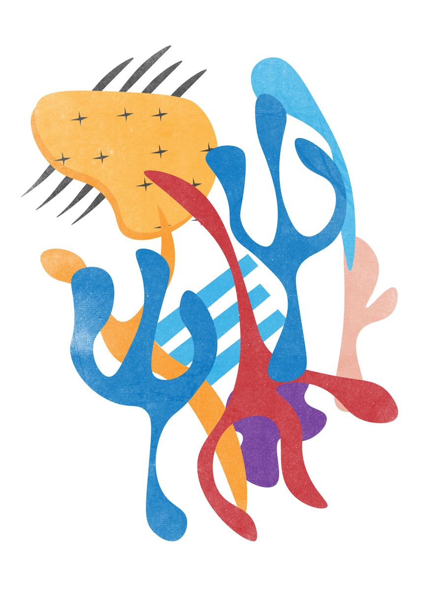 'Seaweed abstract shape ' Poster by Ricky Aditya | Displate