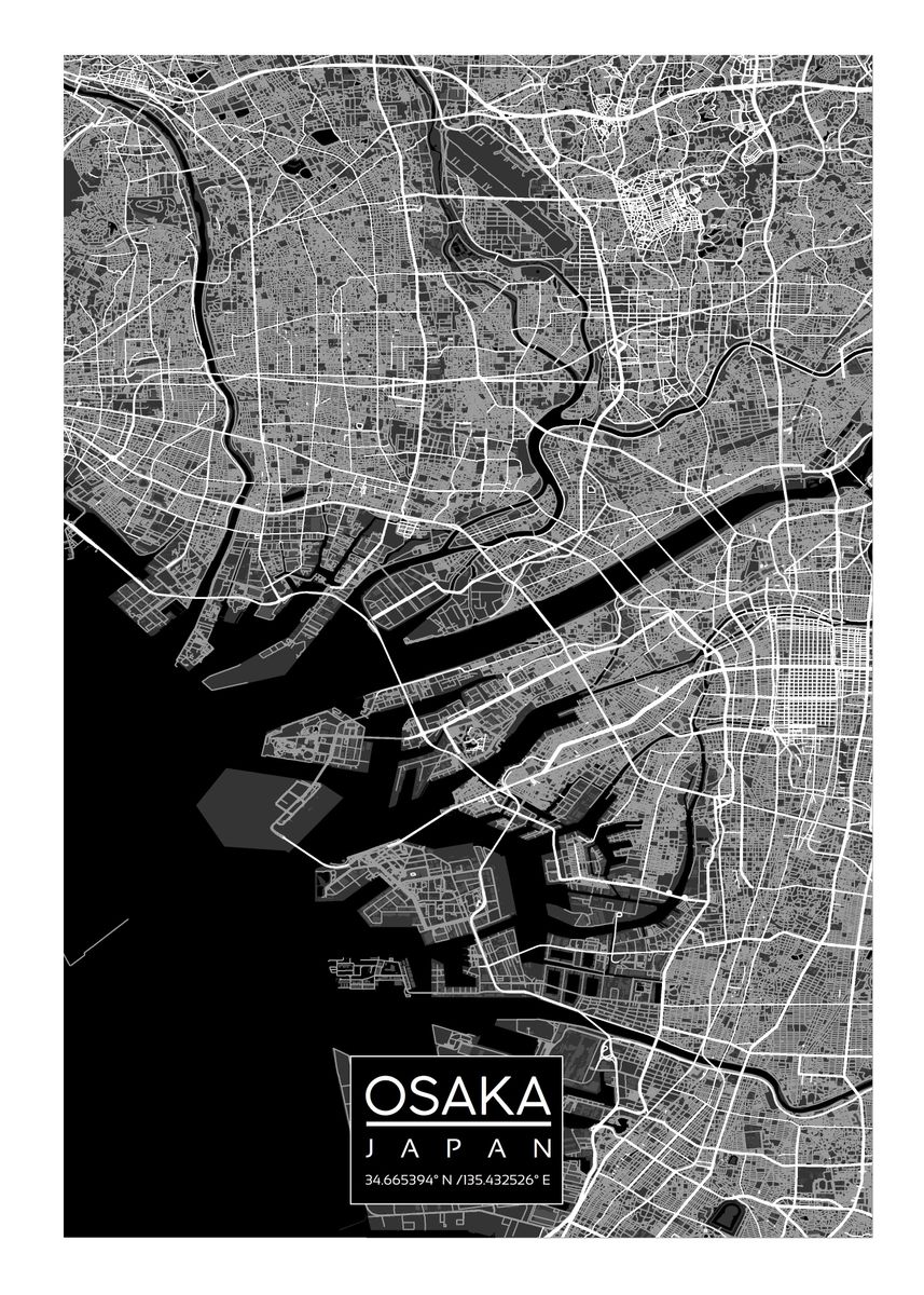 'Osaka Street Map' Poster by Ahmad Adifin | Displate