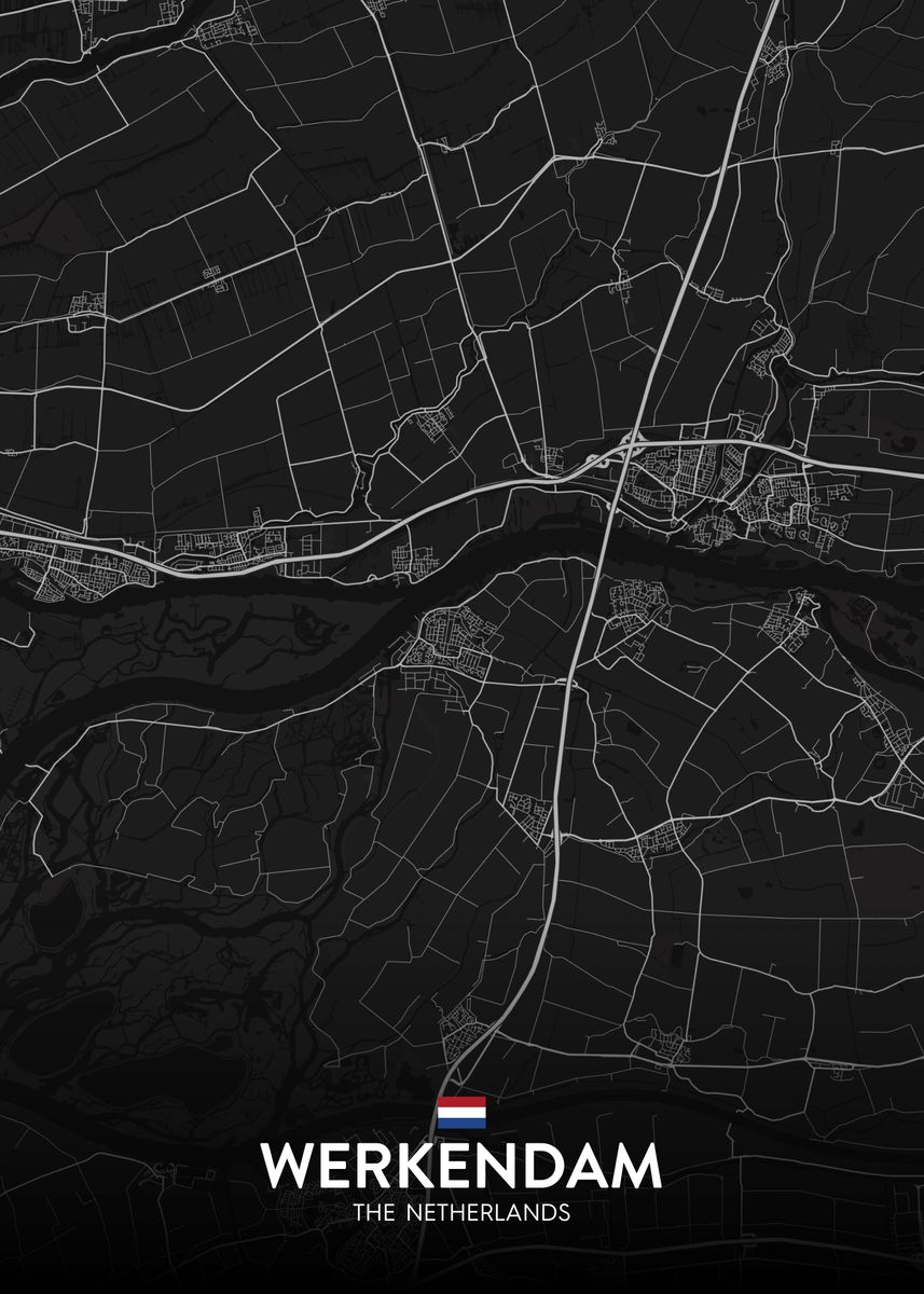 'Werkendam NL' Poster, picture, metal print, paint by IMR Designs ...