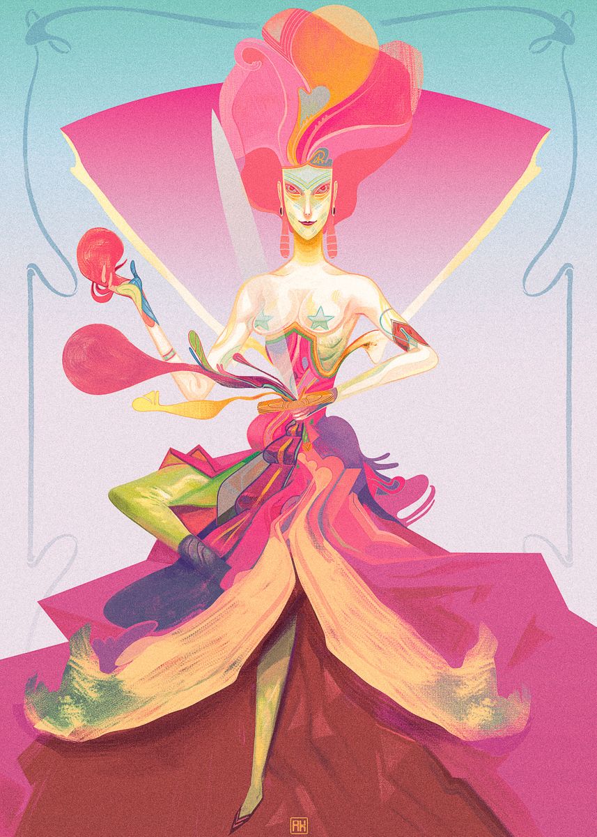 'Ace of swords' Poster, picture, metal print, paint by Akeno Omokoto ...