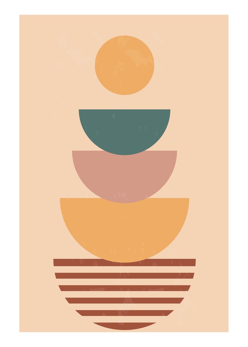 'Geometric boho shape art' Poster, picture, metal print, paint by Human ...