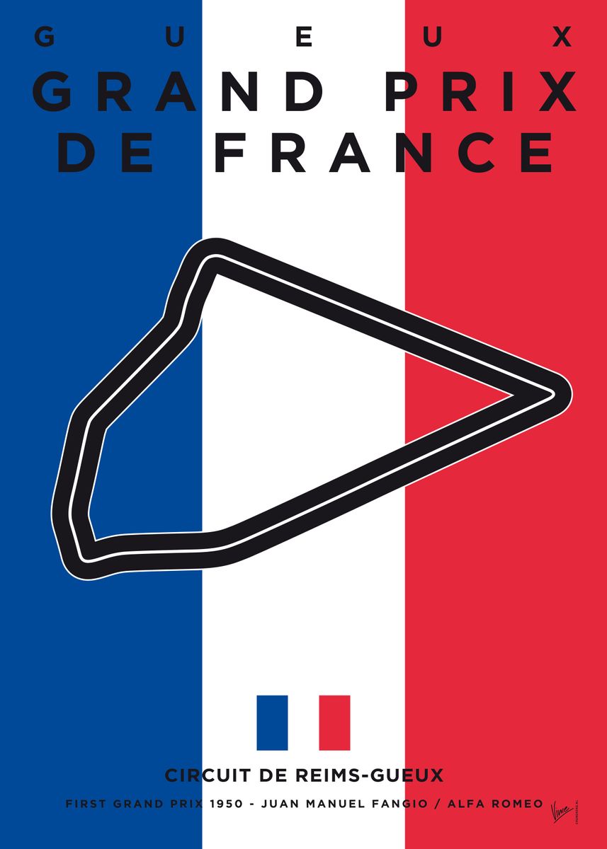 'My 1950 F1 Reims' Poster, picture, metal print, paint by Chungkong Art ...