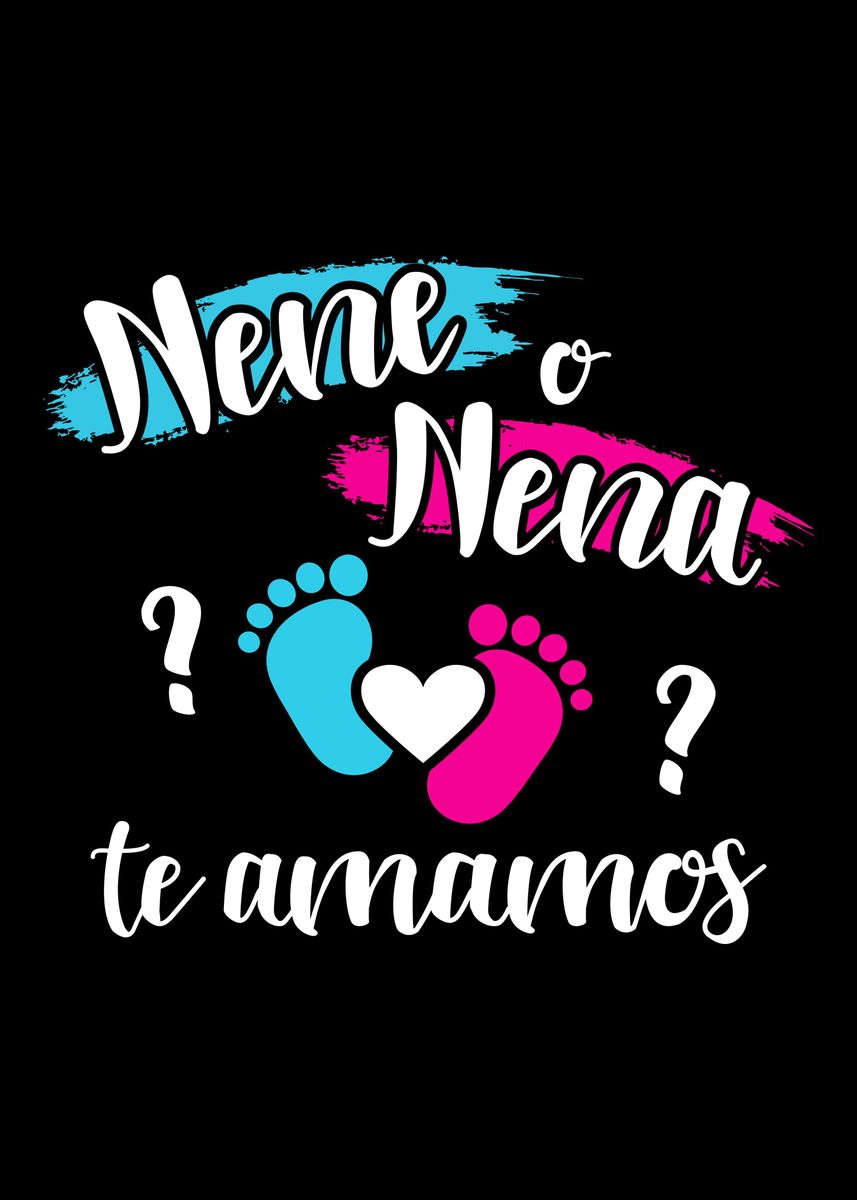 'Spanish gender reveal nene' Poster, picture, metal print, paint by ...