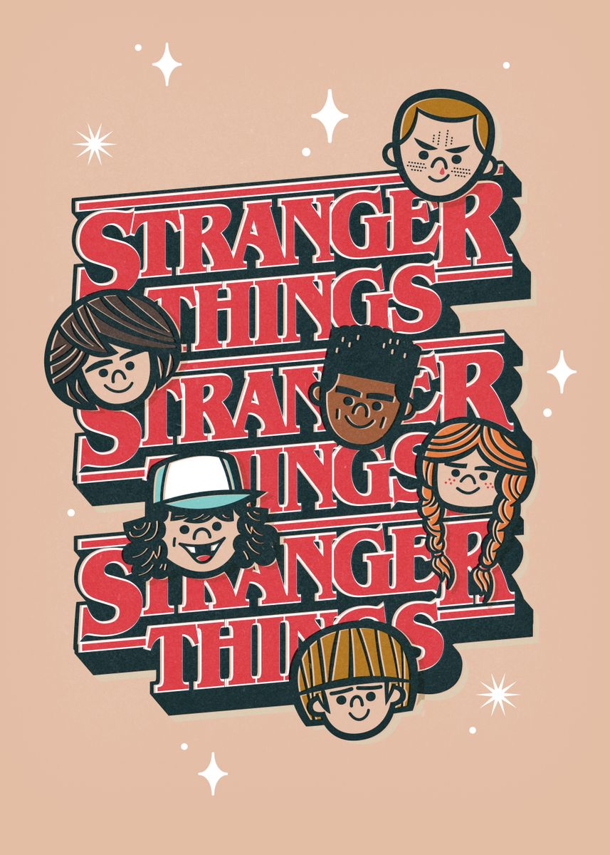 'Stranger Things Cartoon' Poster, picture, metal print, paint by ...