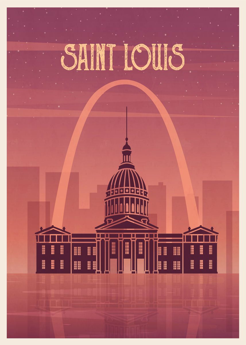 'Saint Louis vintage poster' Poster, picture, metal print, paint by ...