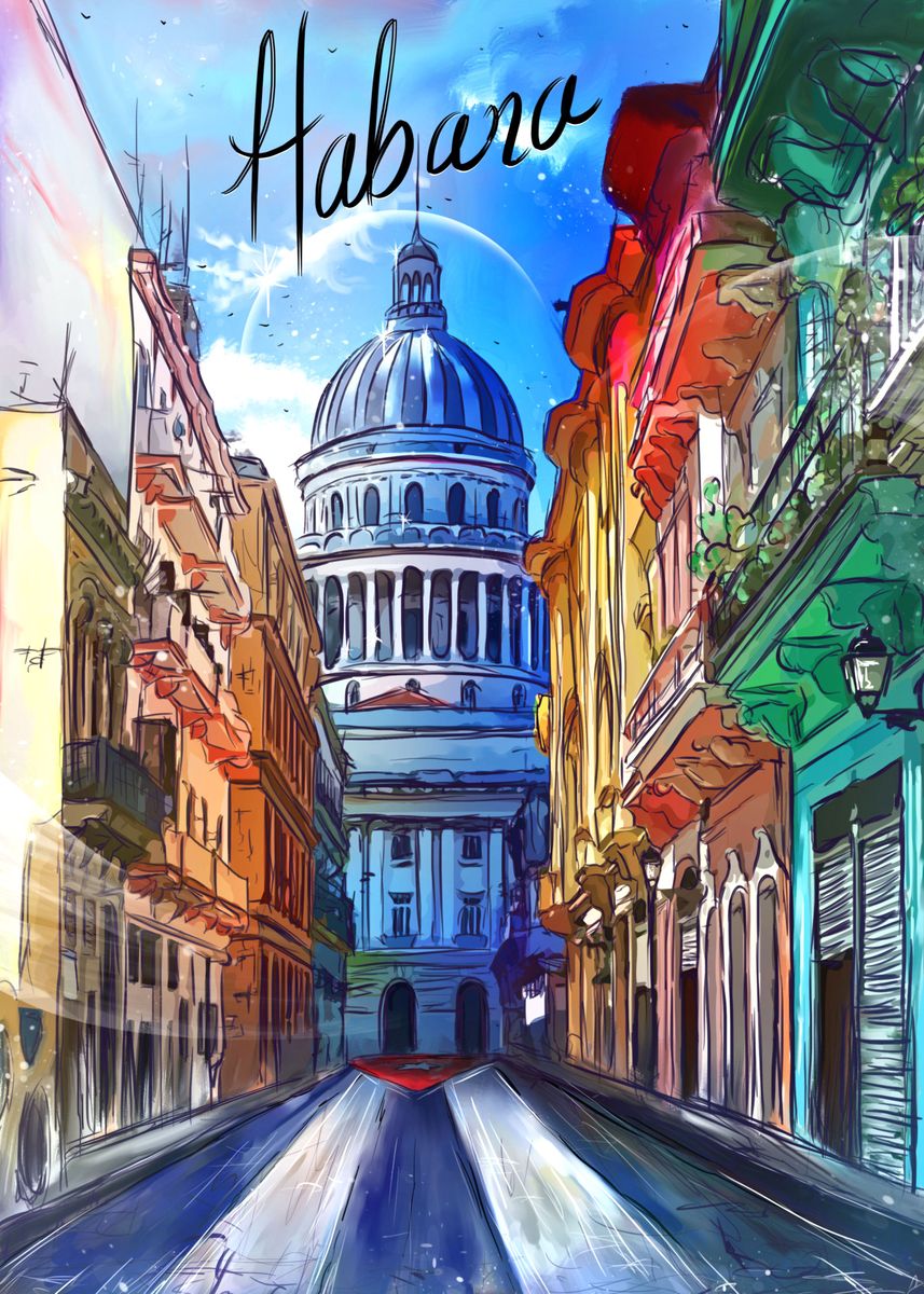 'Habana de mi Corazon' Poster, picture, metal print, paint by ...