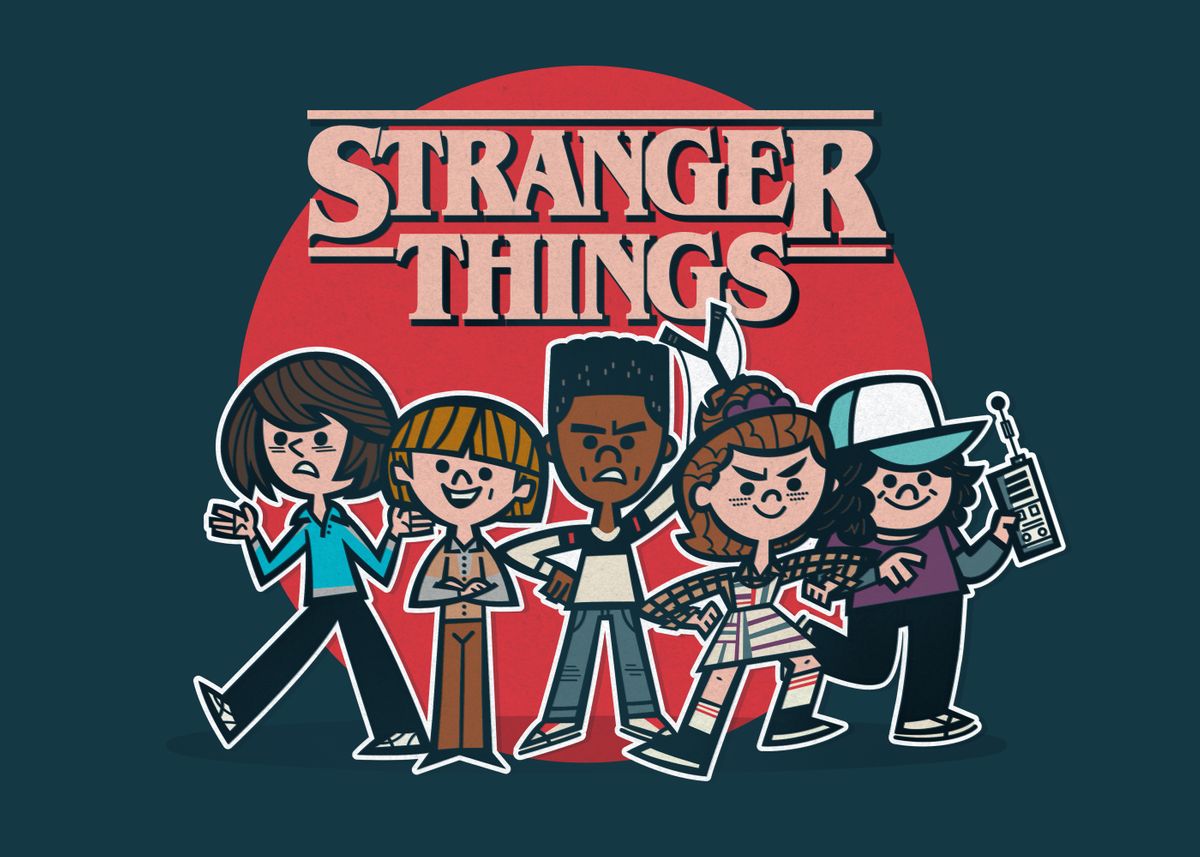 'ST Cartoon Characters' Poster by Stranger Things Series | Displate