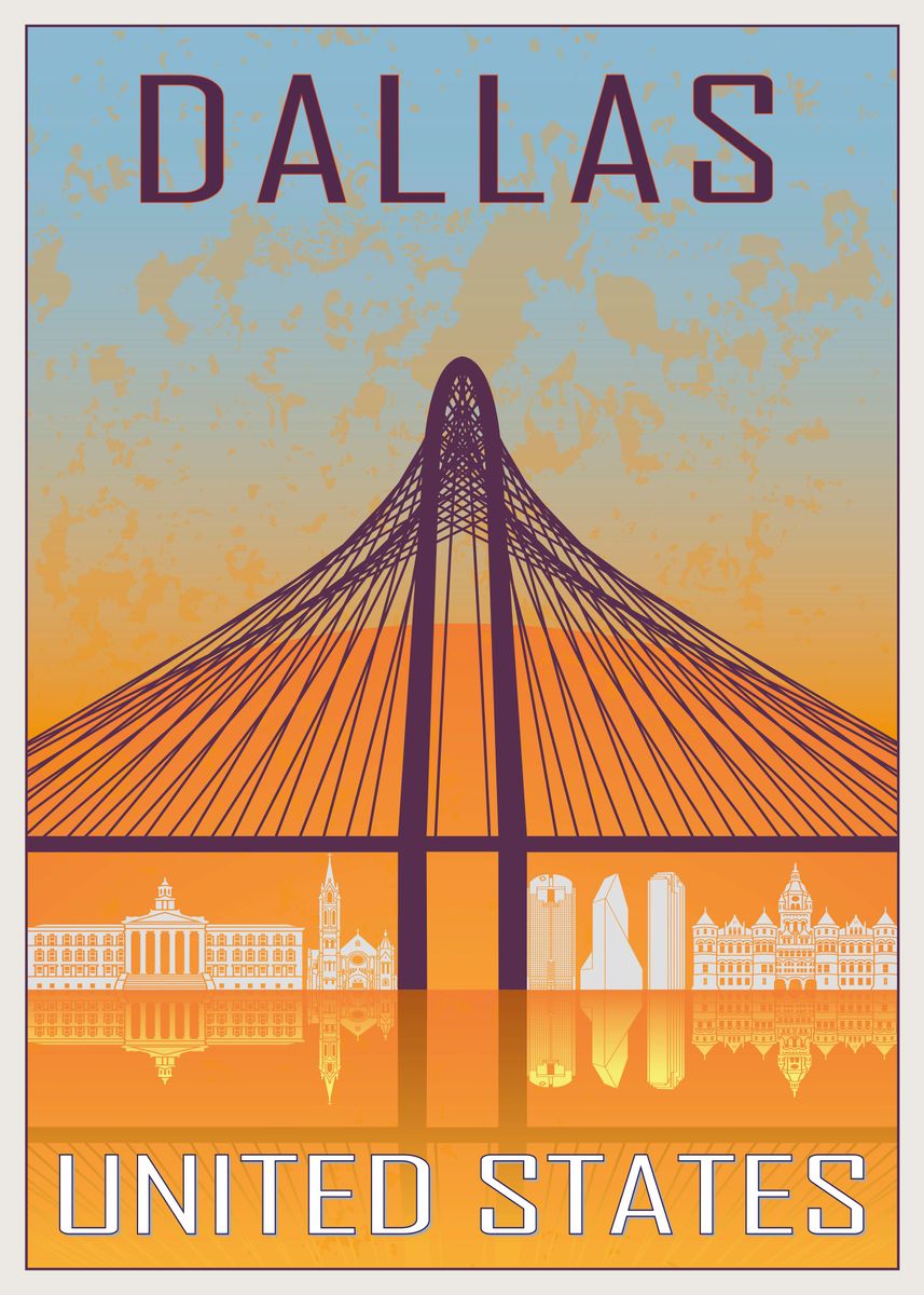 'DALLAS VINTAGE POSTER' Poster by Cristina Romero | Displate