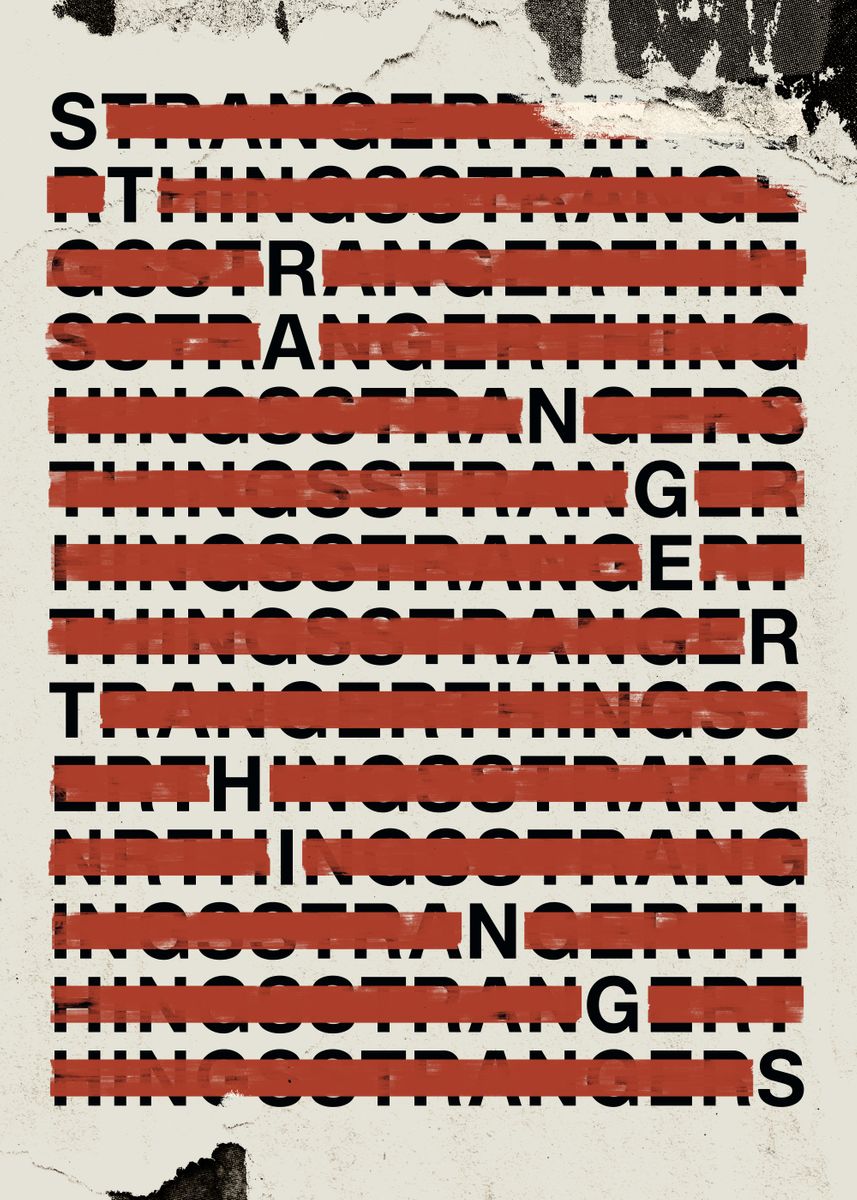 'Stranger Things Typography' Poster, picture, metal print, paint by ...