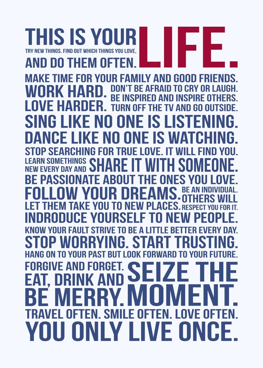 'life quotes' Poster, picture, metal print, paint by Artistic Aura ...