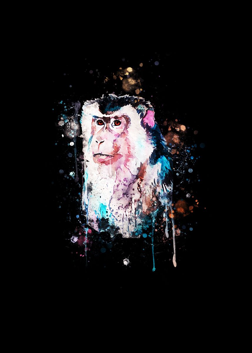 'MACAQUE' Poster, picture, metal print, paint by MAD DOG | Displate