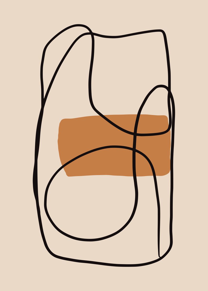 'Continuous black line art' Poster, picture, metal print, paint by ...