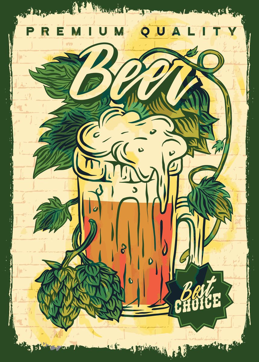 'Quality beer poster ' Poster by Simon Darren | Displate