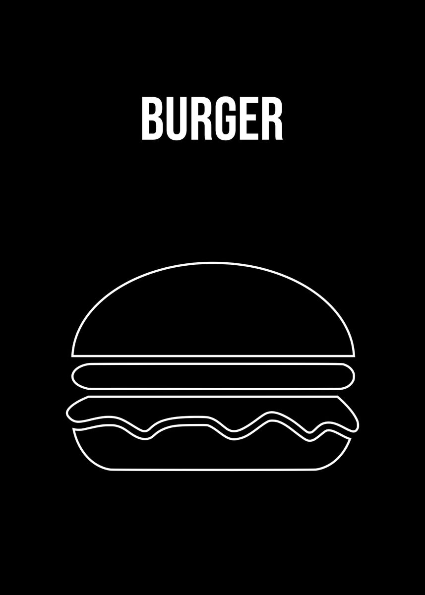 'Burger' Poster, picture, metal print, paint by Lenny | Displate
