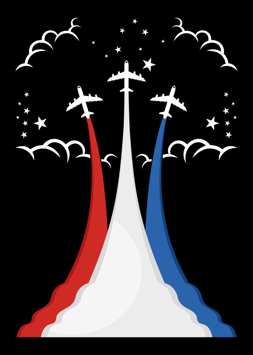 'USA 4th of July Aviation' Poster, picture, metal print, paint by ...