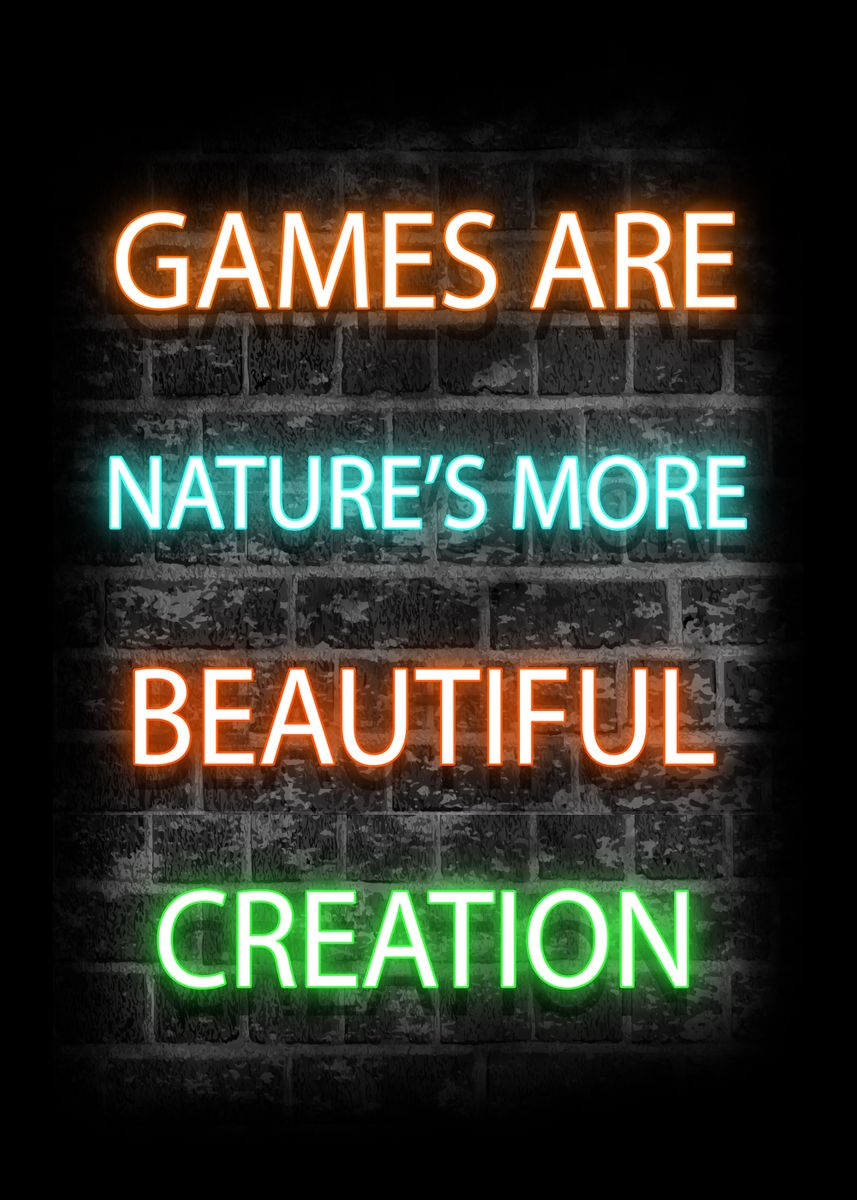 'Quotes Gaming Game' Poster, picture, metal print, paint by Leigh Horne ...