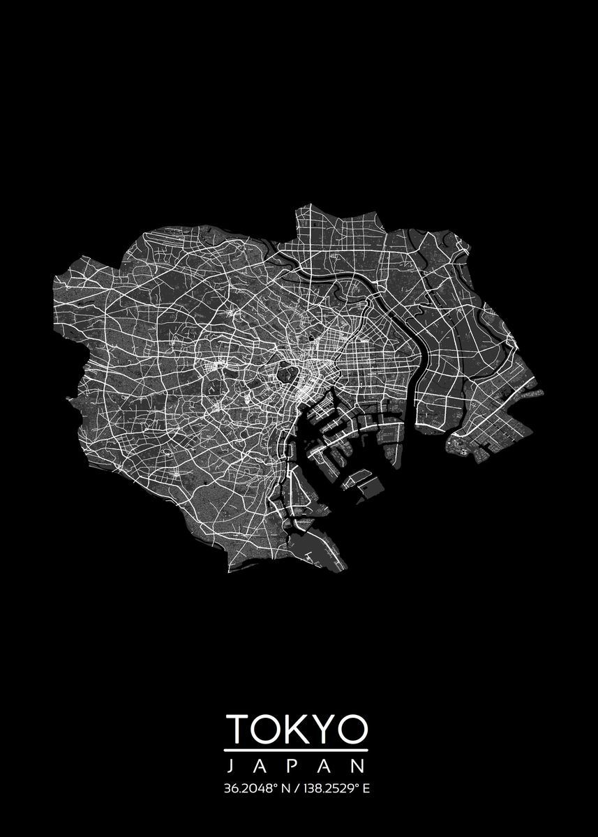 'Tokyo Map' Poster by Ahmad Adifin | Displate