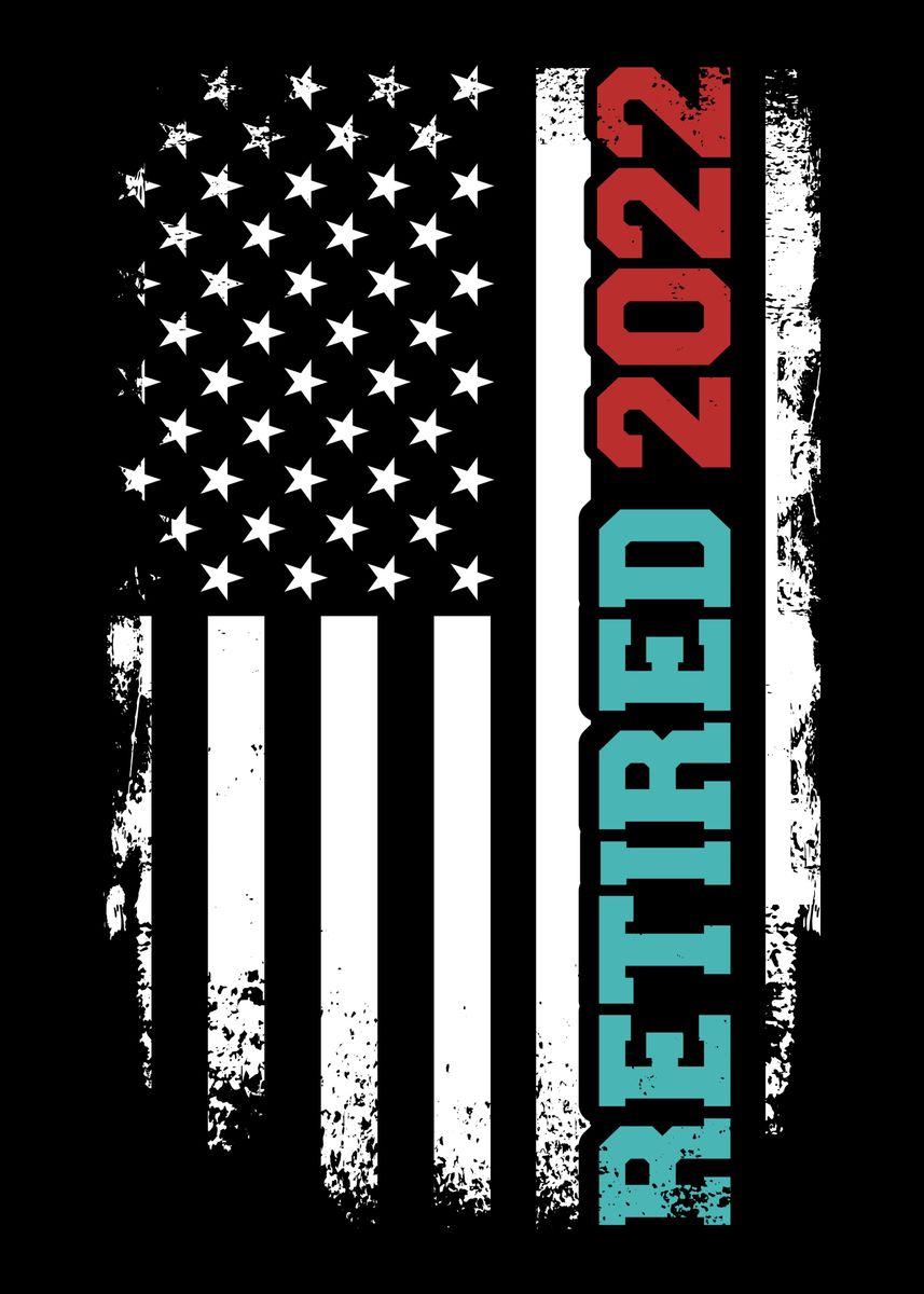 'Retired 2022 vintage US fl' Poster, picture, metal print, paint by ...