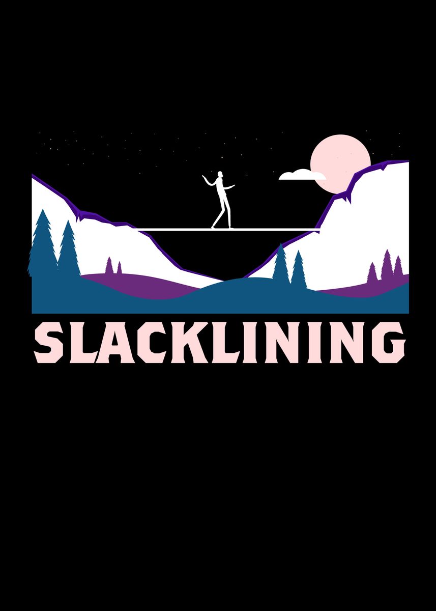 'Slacklining Slackline' Poster, picture, metal print, paint by Mooon ...