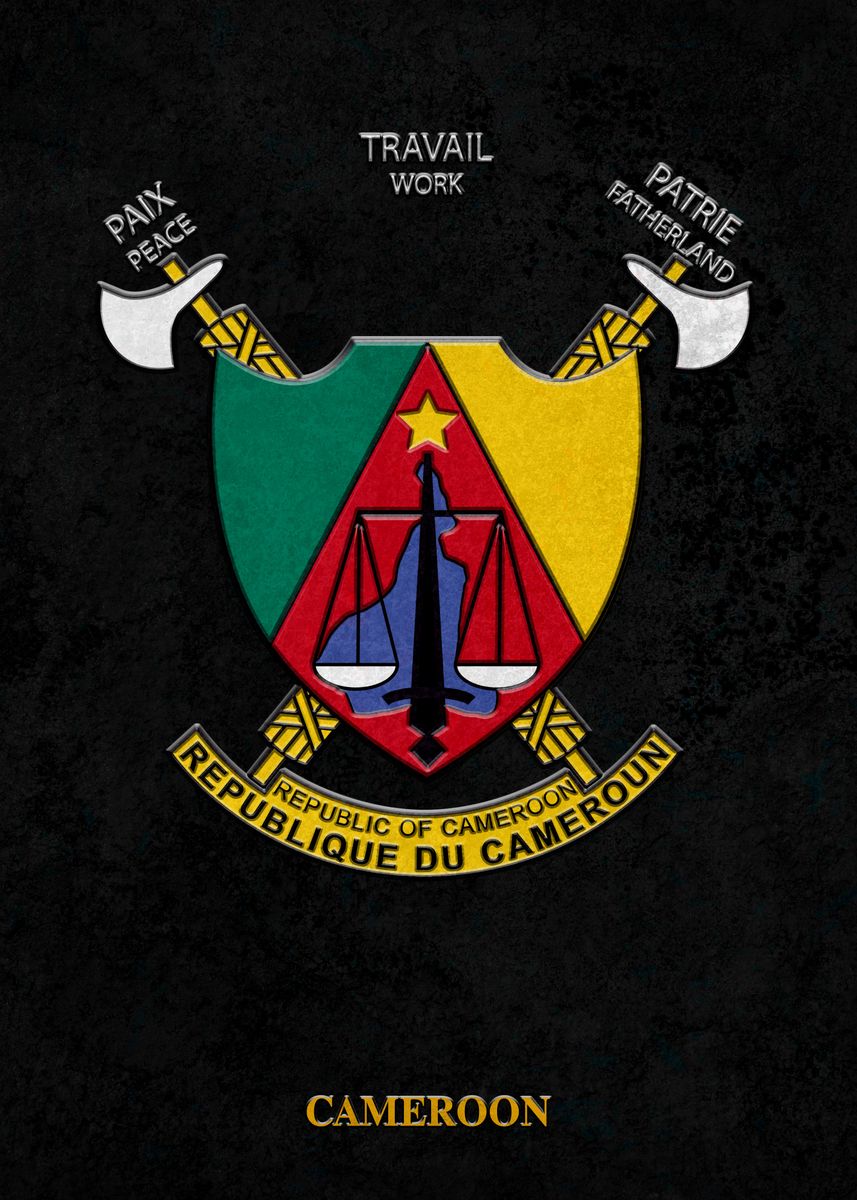 'Arms of Cameroon' Poster, picture, metal print, paint by Ferit Kurt ...
