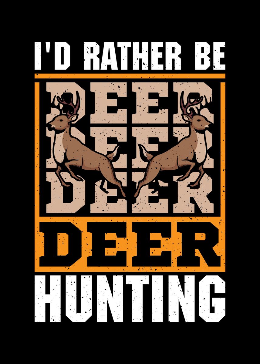 'Deer Hunter' Poster, picture, metal print, paint by Sebastian Wünsche ...