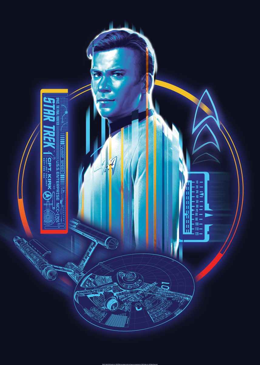 'Captain Kirk' Poster, picture, metal print, paint by Star Trek | Displate