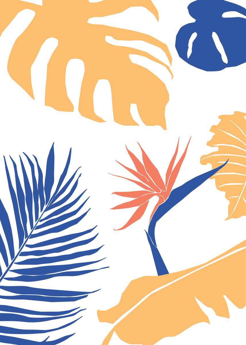 'Botanical tropical leaves' Poster by Human Shadow | Displate