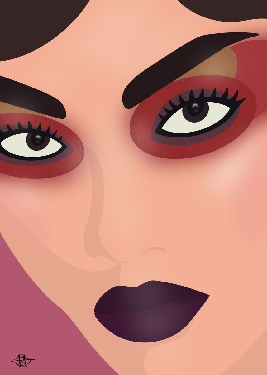 'Dramatic Girl' Poster, picture, metal print, paint by MaryJane Raven ...