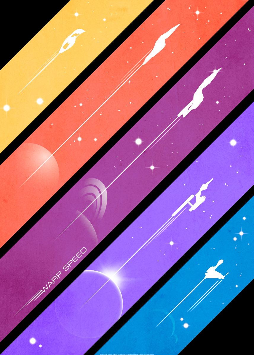 'Warp Speed' Poster, picture, metal print, paint by Star Trek | Displate