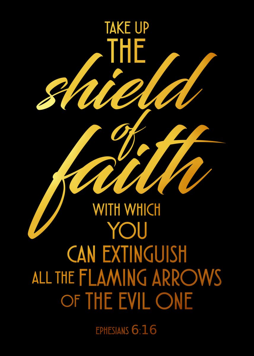 'Shield Of Faith Gold' Poster, picture, metal print, paint by Vince KJ ...