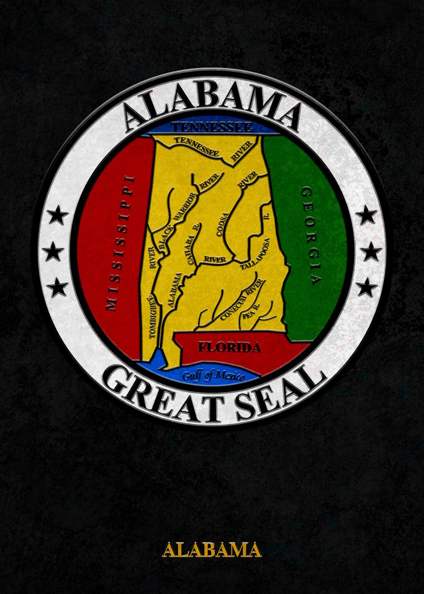 'Seal of Alabama' Poster, picture, metal print, paint by Ferit Kurt ...